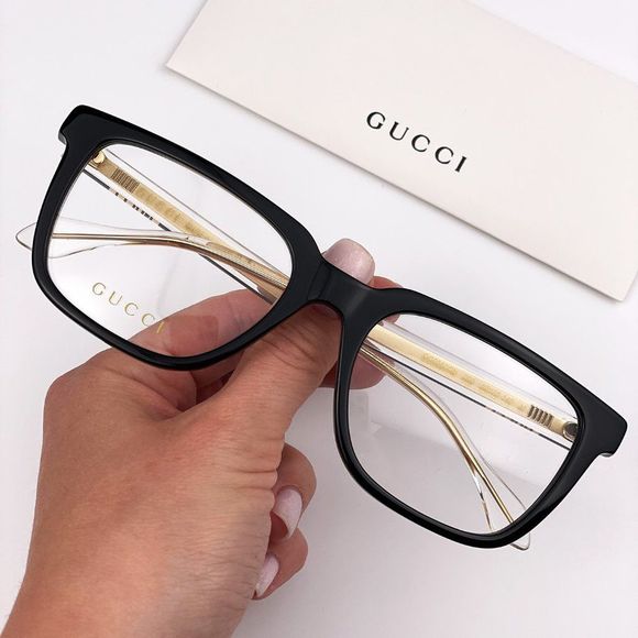 Gucci | Accessories | Gucci Gg560on 005 Eyeglasses Black Crystal Gold ...